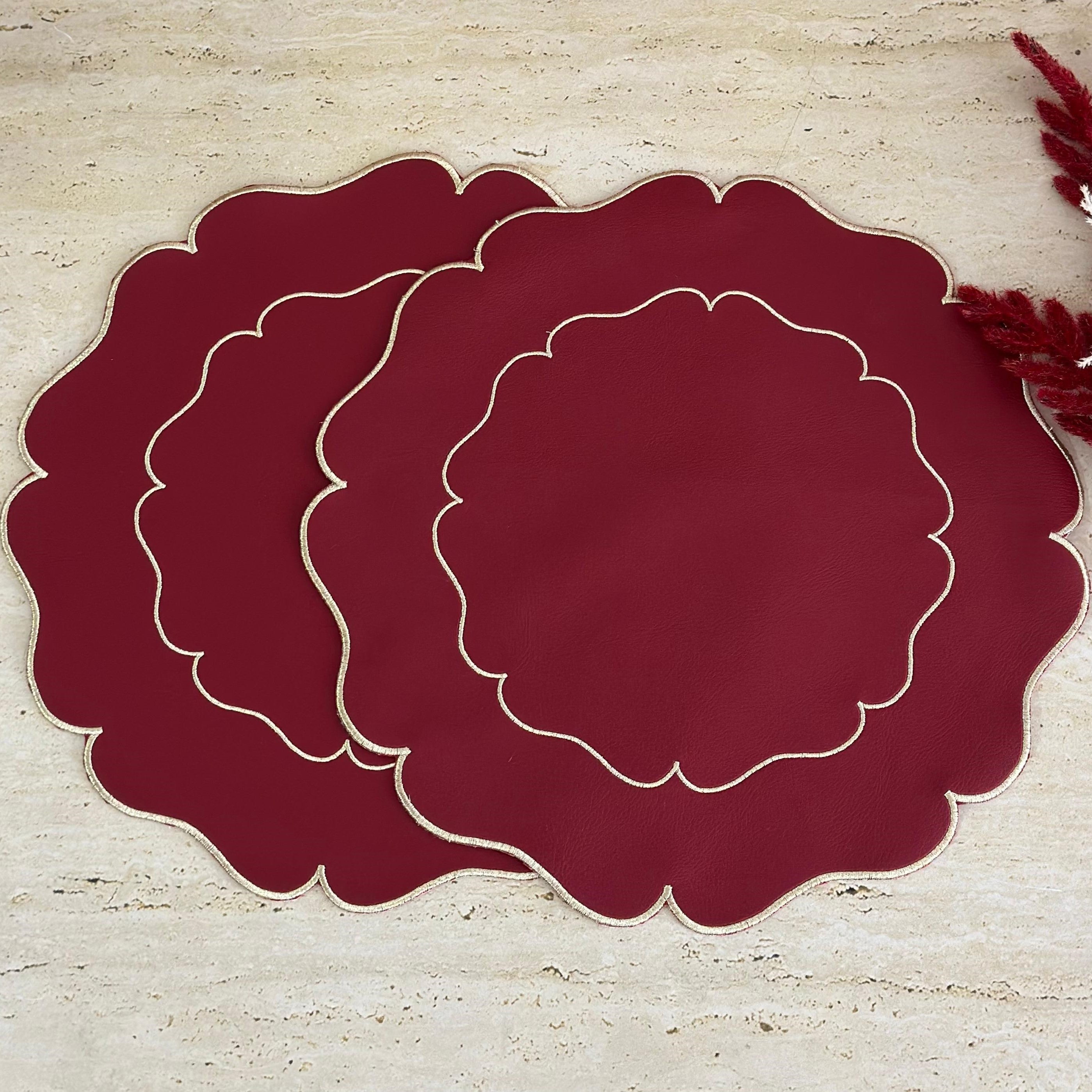 2 sets de table en simili cuir 39cm – Saga Cuisine