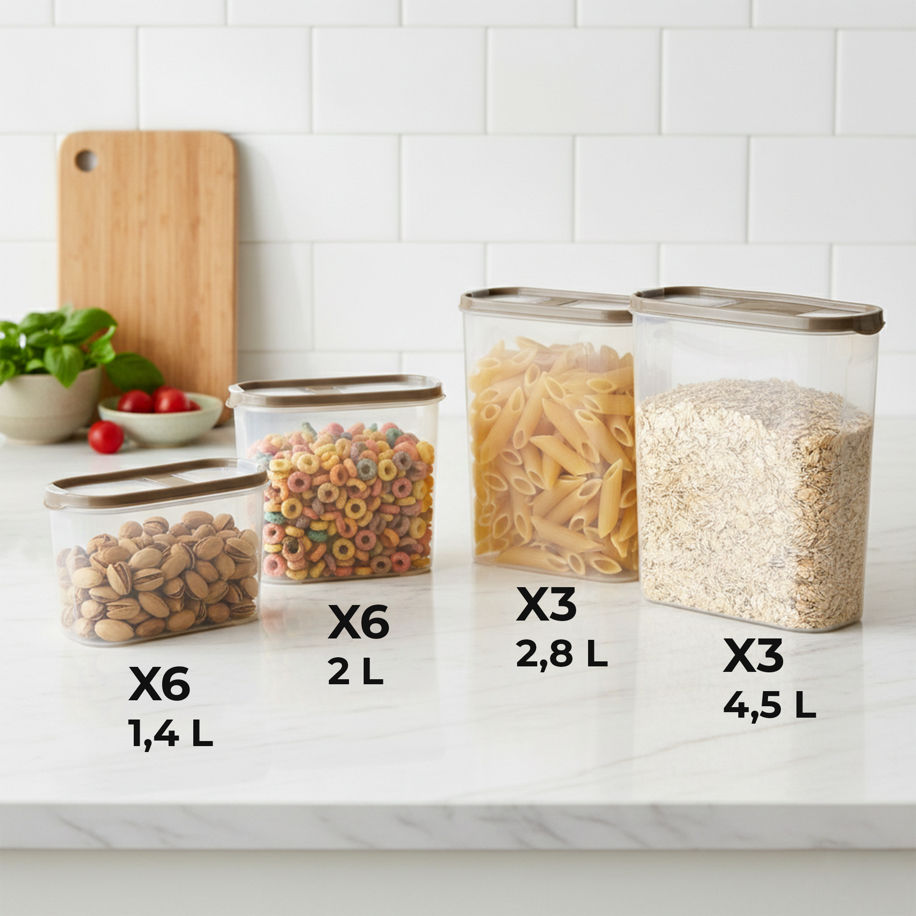 Set 18 boîte céréales en plastique – Saga Cuisine