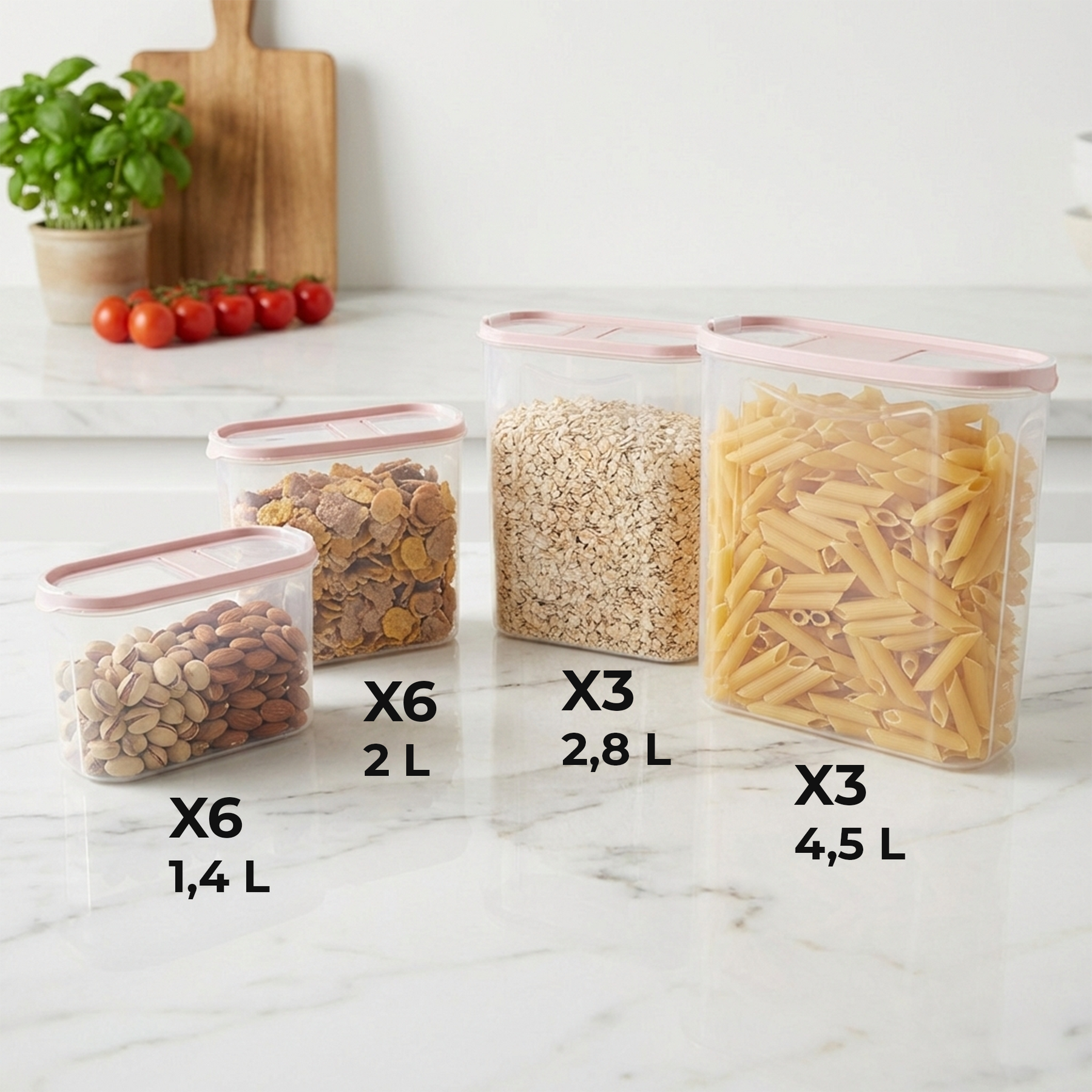 Set 18 boîte céréales en plastique – Saga Cuisine